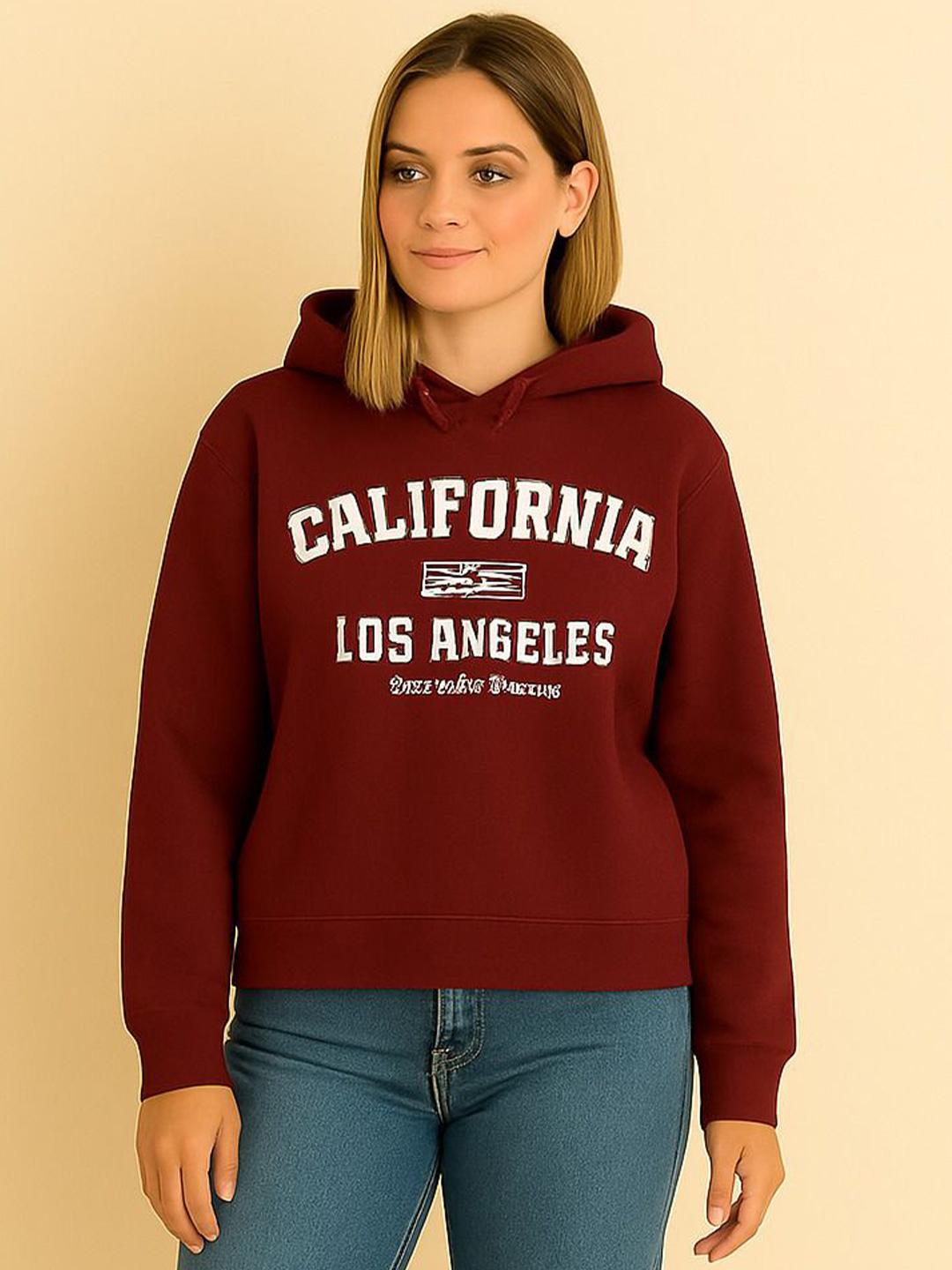Buy KASHIAN Typography Printed Hooded Pullover Sweatshirt - Sweatshirts ...