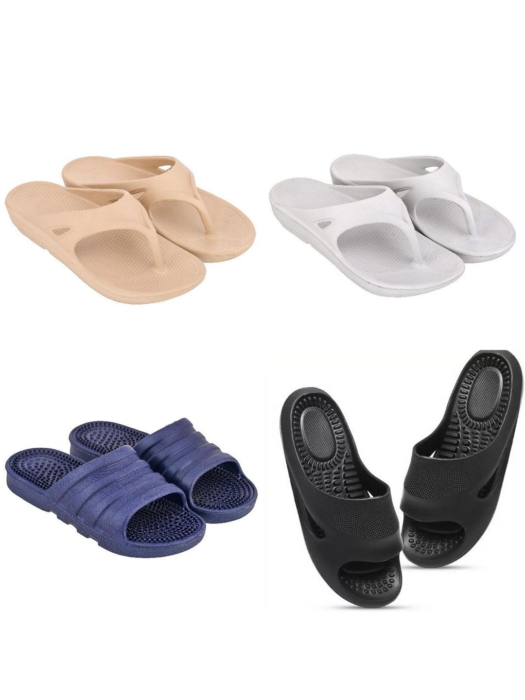 Buy Feel Alive Men Set Of 4 Lightweight Sliders - Flip Flops for Men ...