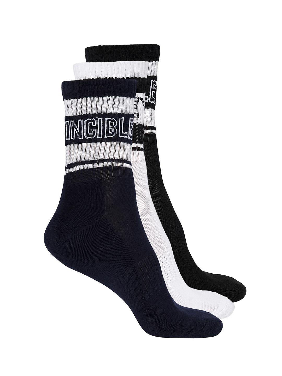 Buy Invincible Set Of 3 Unisex Mid Length Socks - Socks for Unisex ...