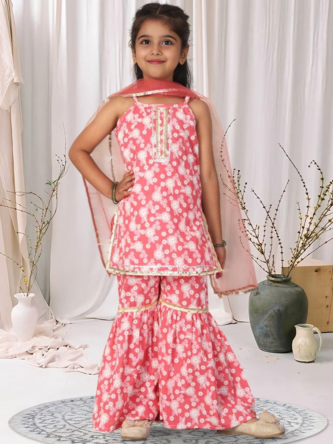 Buy Cutiekins Girls Floral Printed Shoulder Straps Regular Straight ...