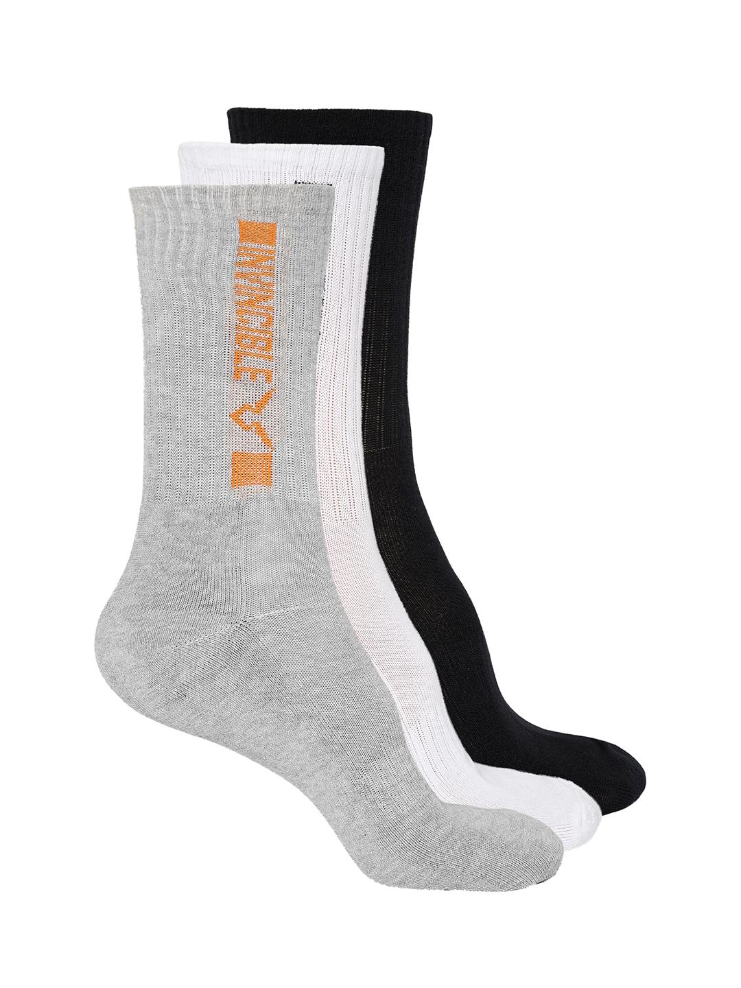 Buy Invincible Unisex Set Of 3 Patterned Calf Length Socks - Socks for ...