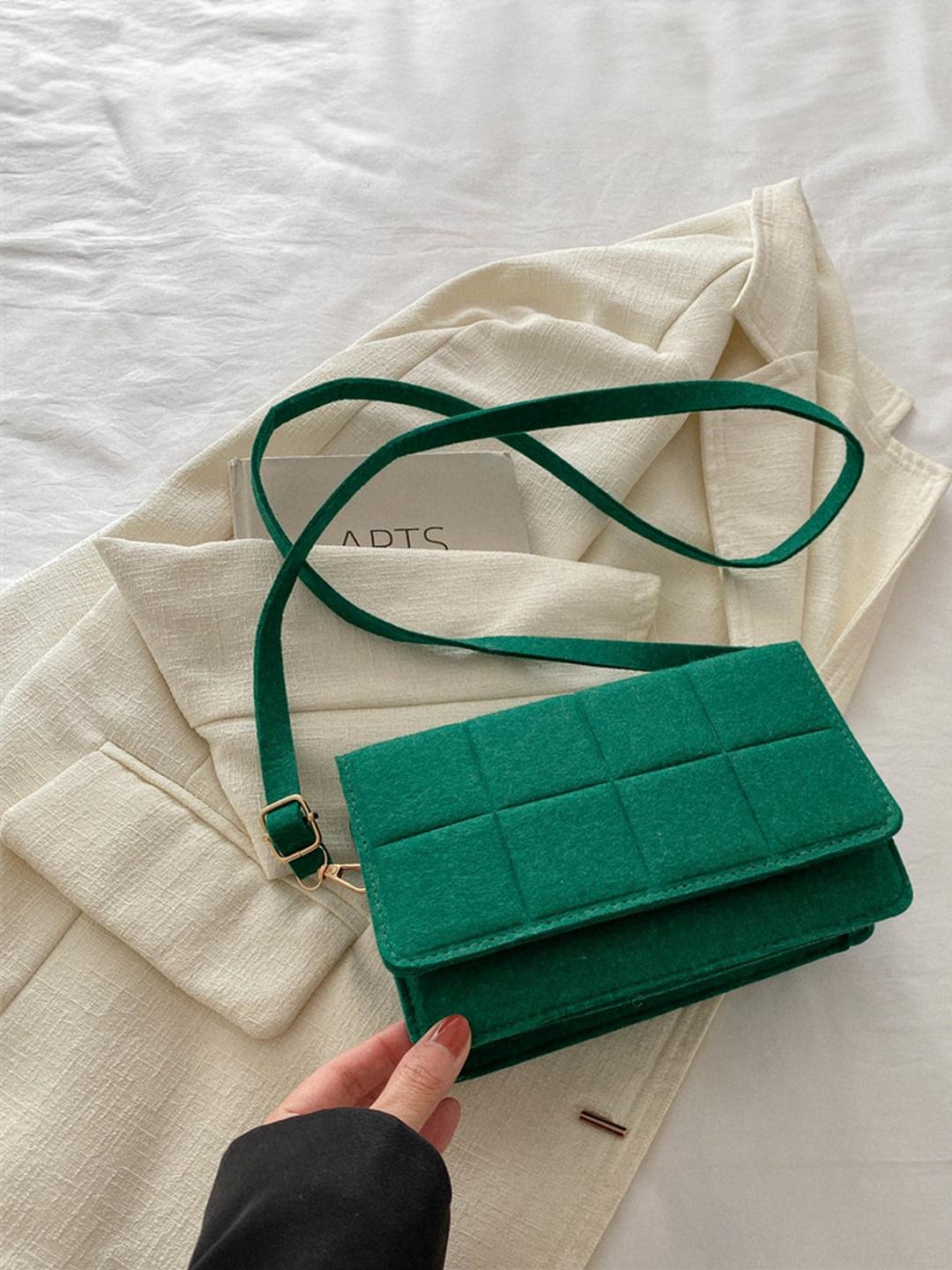 Buy CORSICA Women Green Solid Rectangle Synthetic Leather Sling Bag ...