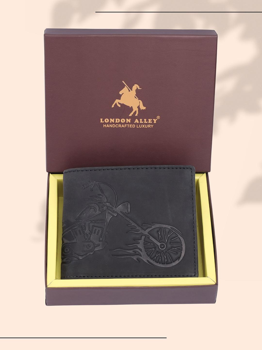 Buy LONDON ALLEY Men Self Design Two Fold Wallet - Wallets for Men ...