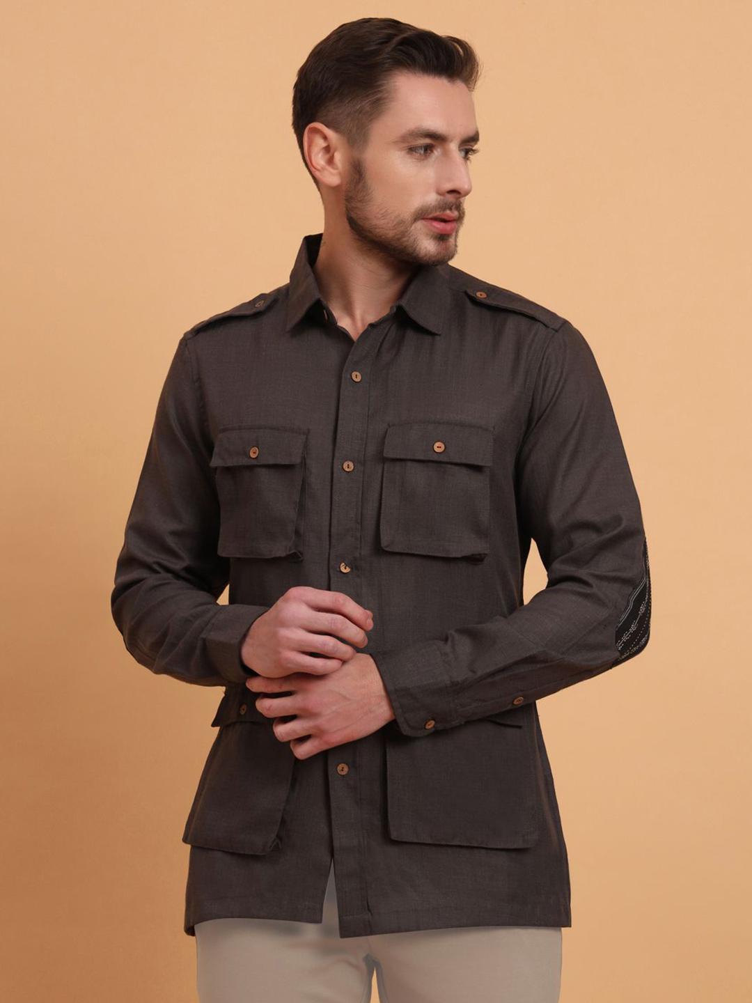 Buy House Of Pataudi Nawab Hunter India Slim Cutaway Collar Pocket ...