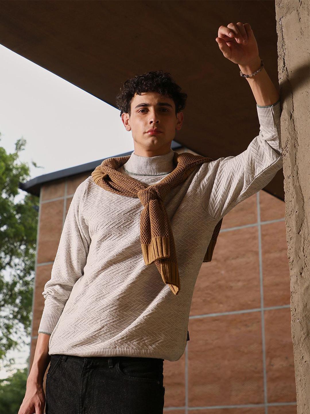 Buy Campus Sutra Men Turtle Neck Pullover Sweater - Sweaters for Men ...