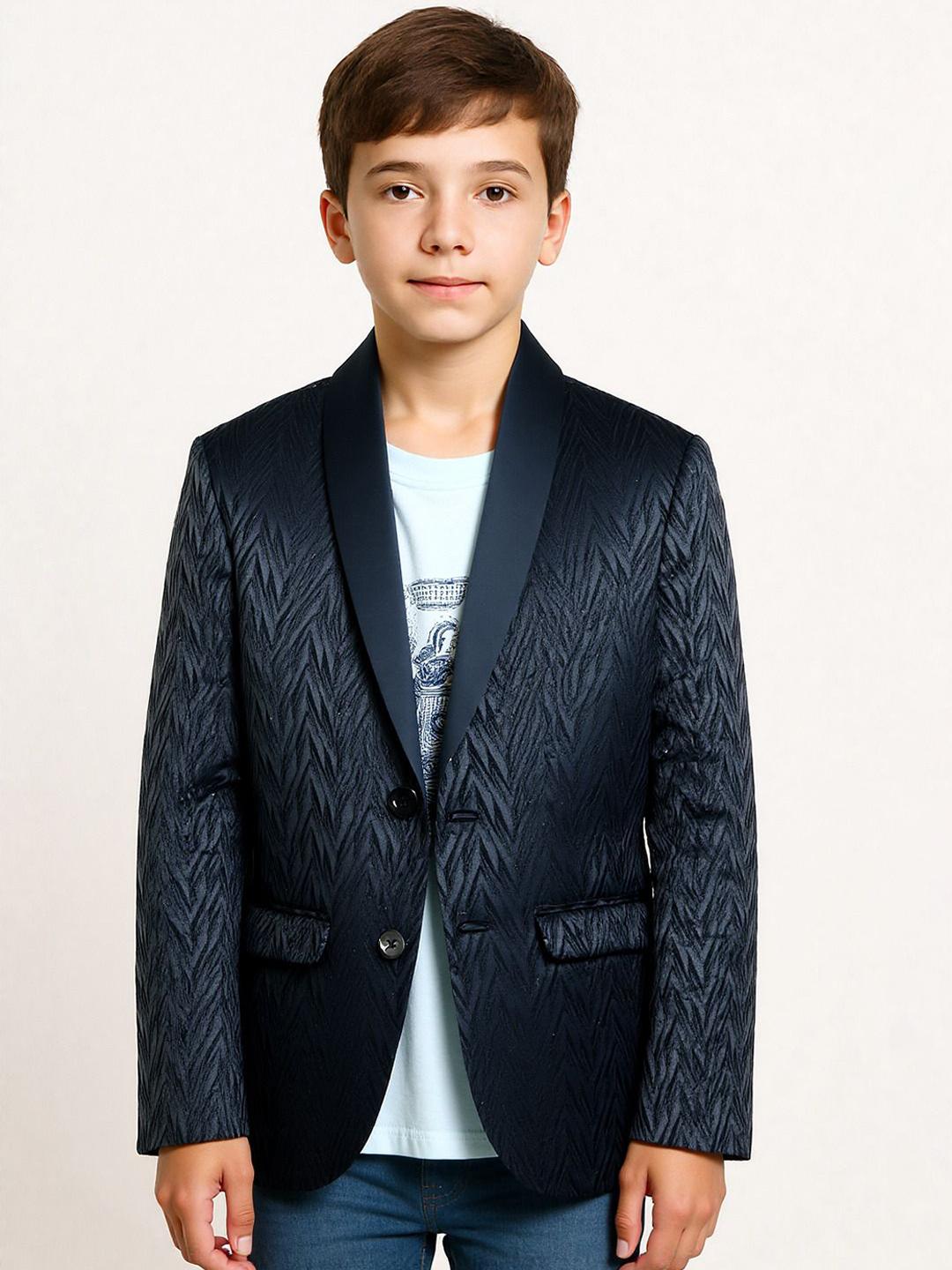 Buy CHARCHIT Boys Self Design Comfort Fit Full Sleeves Single Breasted ...