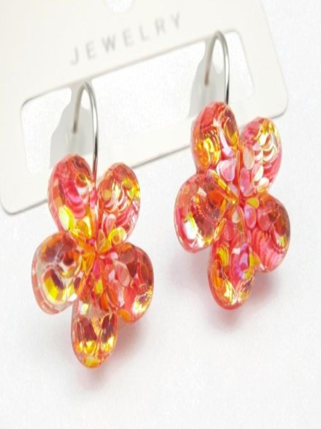 Buy SAPRAA TRENDS Women Floral Hoop Earrings - Earrings for Women ...