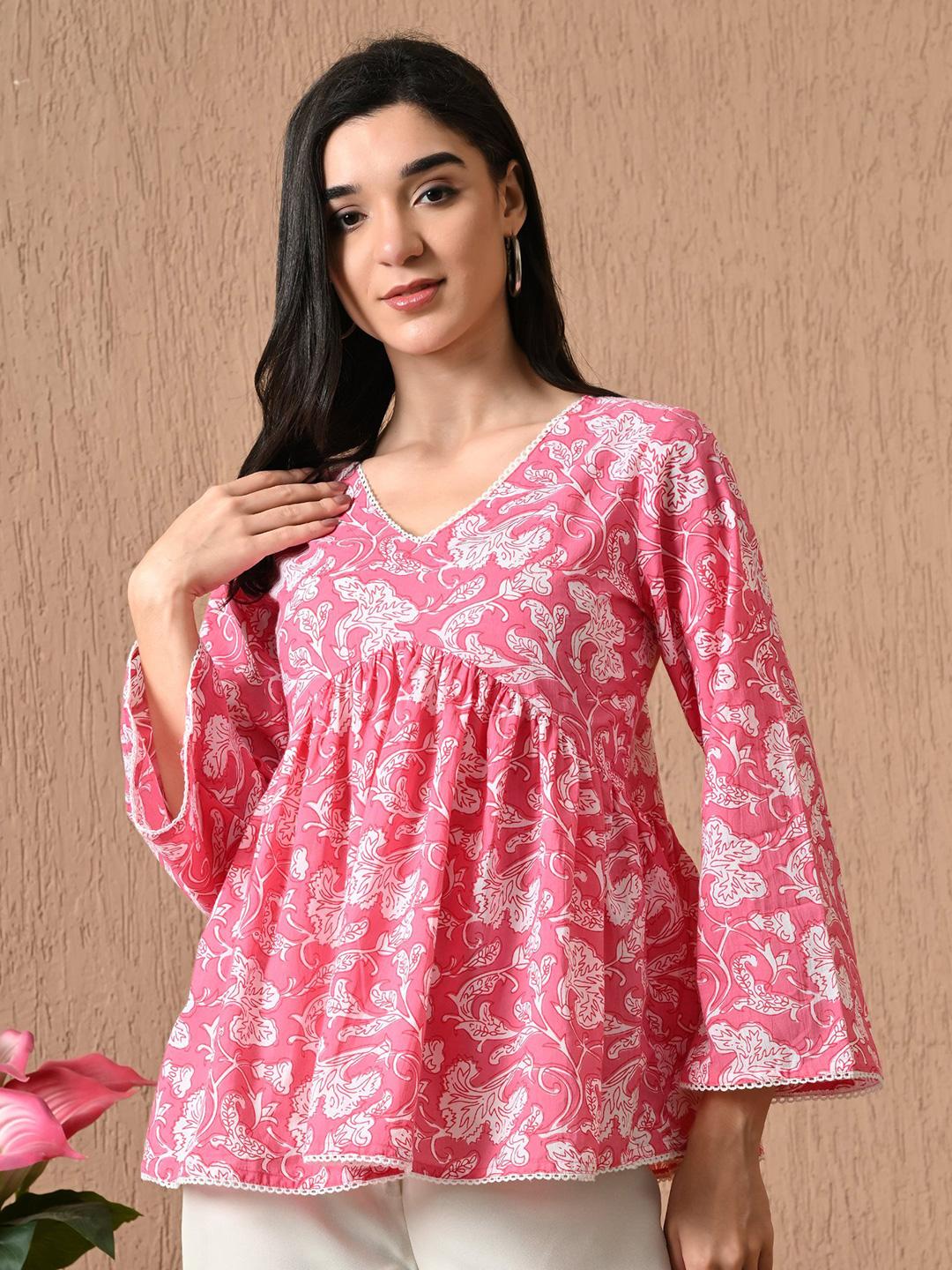 Buy Anouk Rustic Women Ethnic Motifs Printed Gathered Flared Sleeve ...