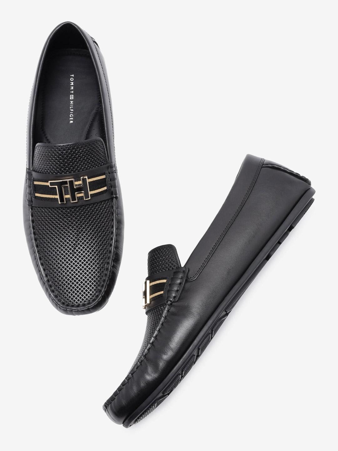 Buy Tommy Hilfiger Men Textured Leather Formal Loafers - Formal Shoes ...