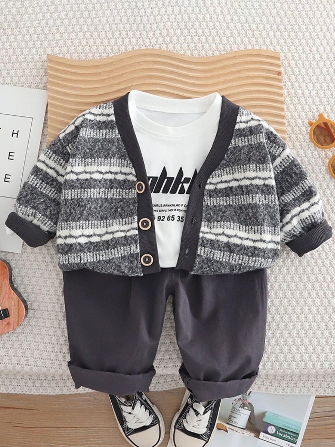 Buy Googo Gaaga Boys Self Design Pure Cotton T Shirt And Shirt With ...