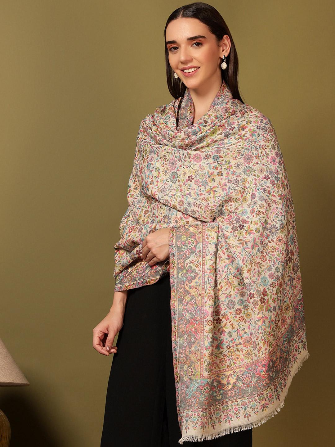 Buy Pashmoda Floral Woven Design Shawl - Shawl for Women 36331806 | Myntra