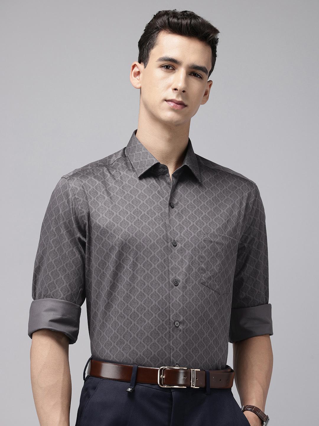 Buy Arrow Manhattan Slim Fit Geometric Printed Pure Cotton Formal Shirt ...