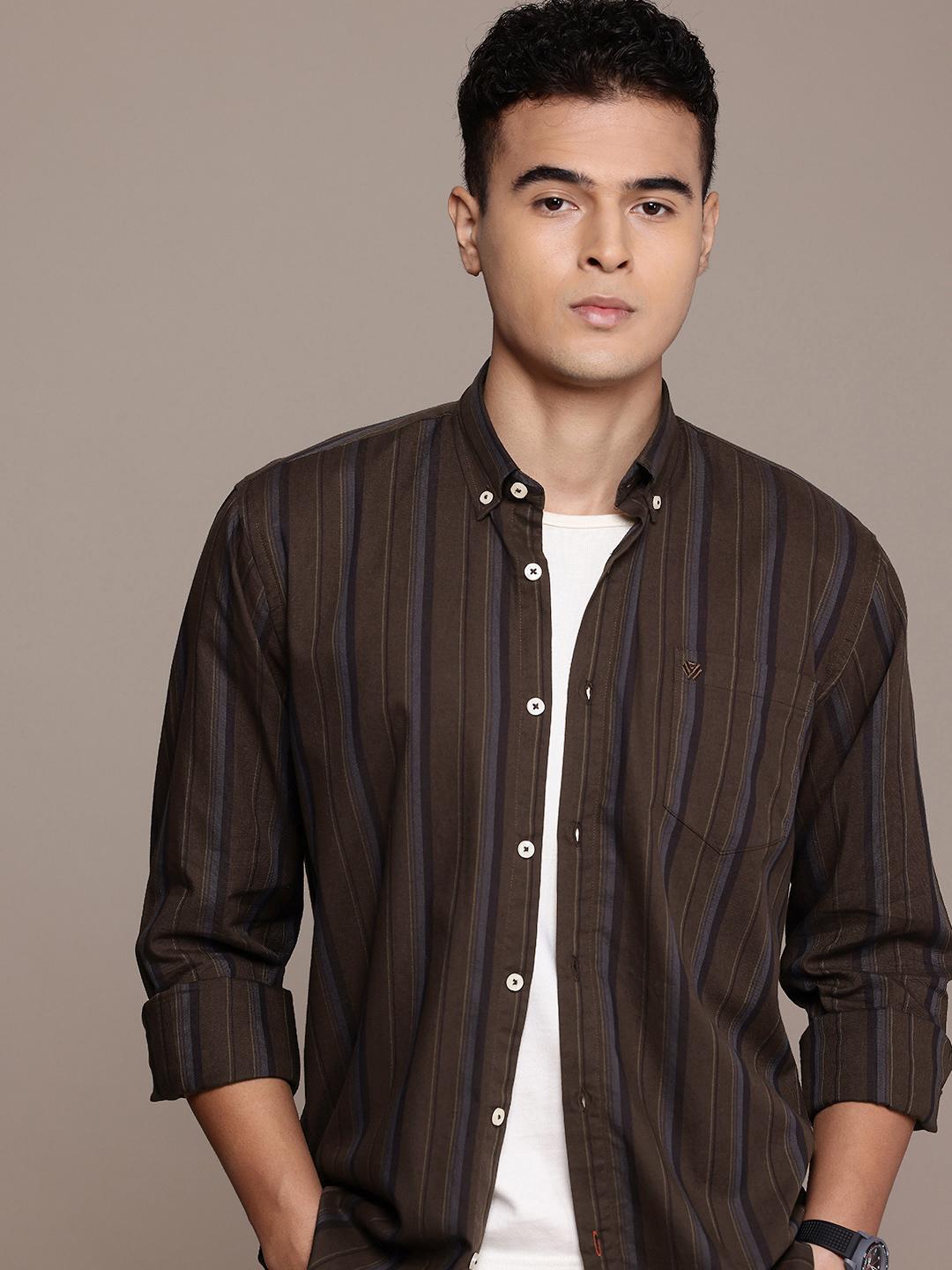 Buy BS BLUE SQUAD Regular Fit Vertical Striped Casual Shirt - Shirts ...