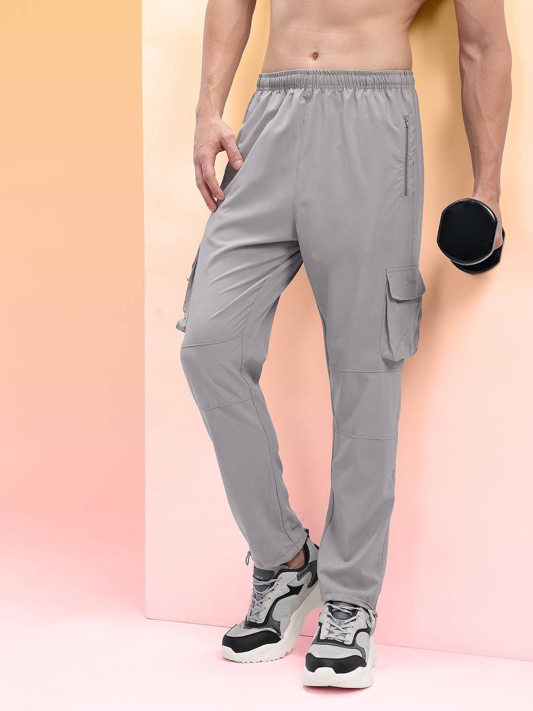 Buy HRX By Hrithik Roshan Men Mid Rise Cargo Style Training Track Pants ...