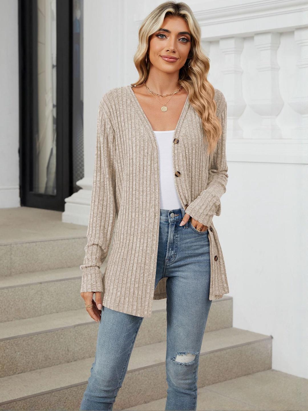 Buy HERE&NOW Women Self Design Longline Cardigan - Sweaters for Women ...