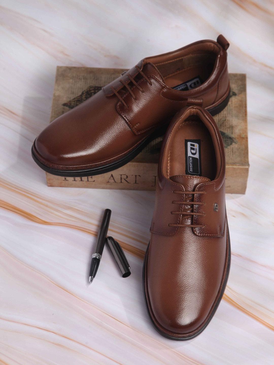 Buy ID Men Men Leather Round Toe Lace Up Semi Formal Derbys - Formal ...