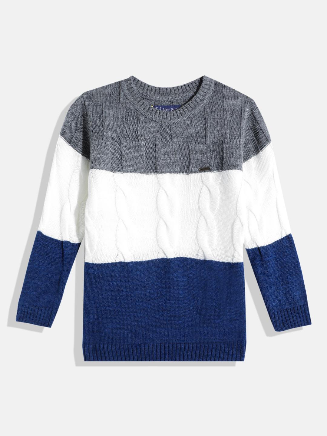 Buy Allen Solly Junior Boys Cable Knit Longline Pullover - Sweaters for ...