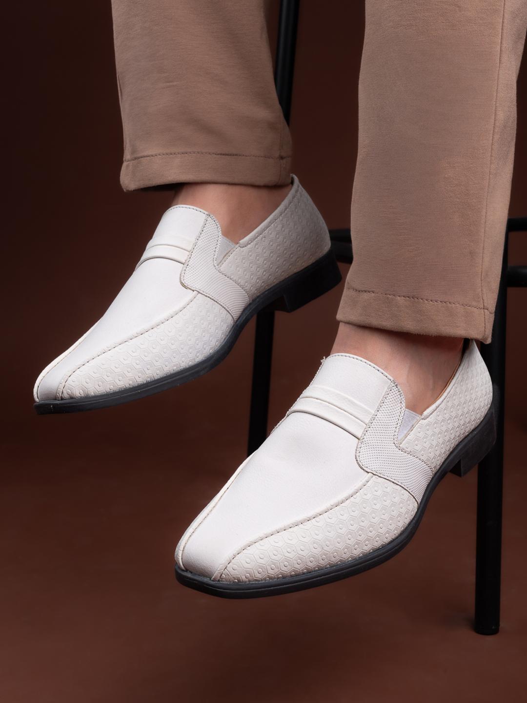 Buy Alberto Torresi Men Textured Formal Round Toe Slip On Shoes ...