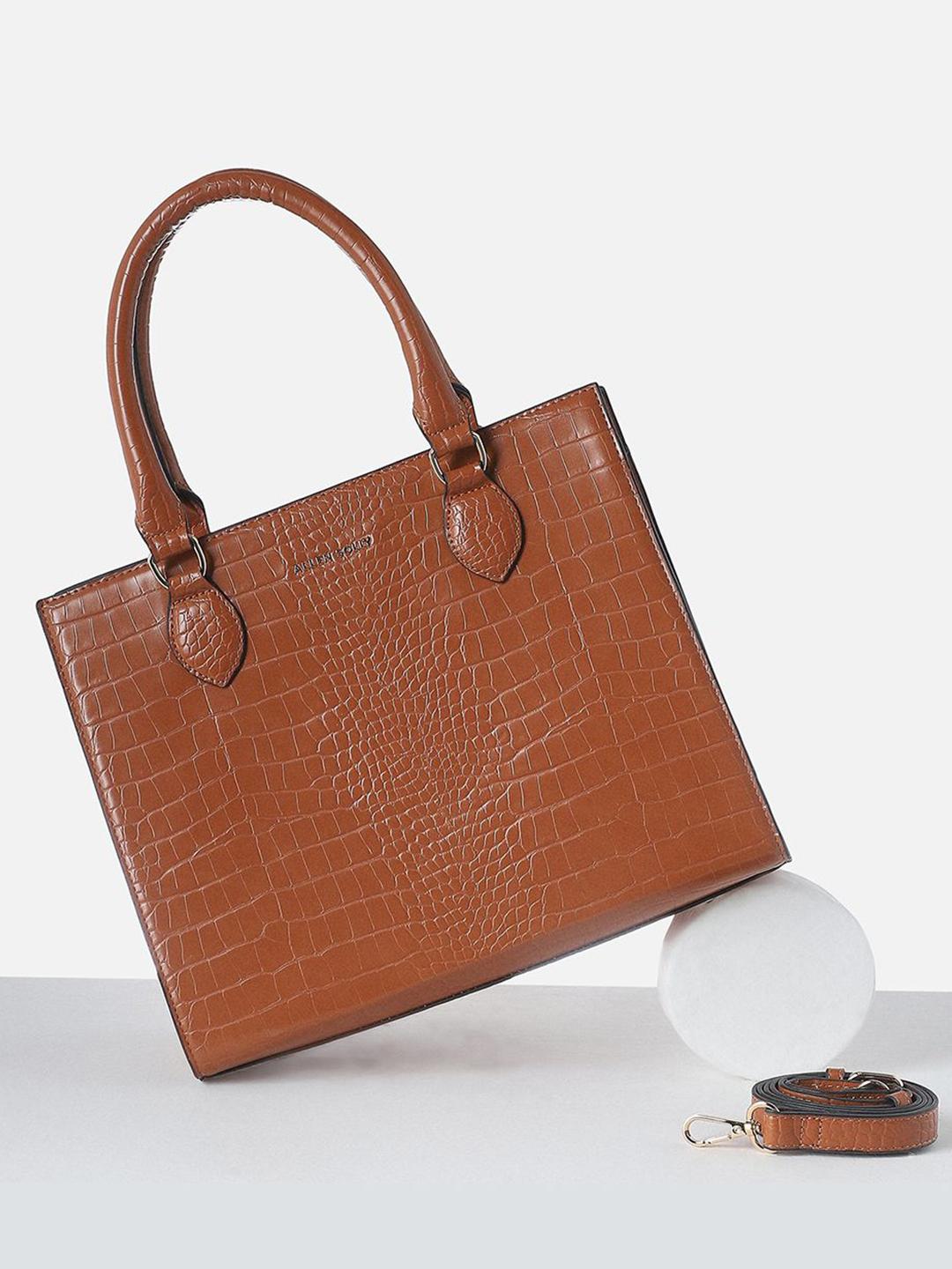 Buy Allen Solly Woman Textured PU Shopper Handheld Bag With Quilted ...