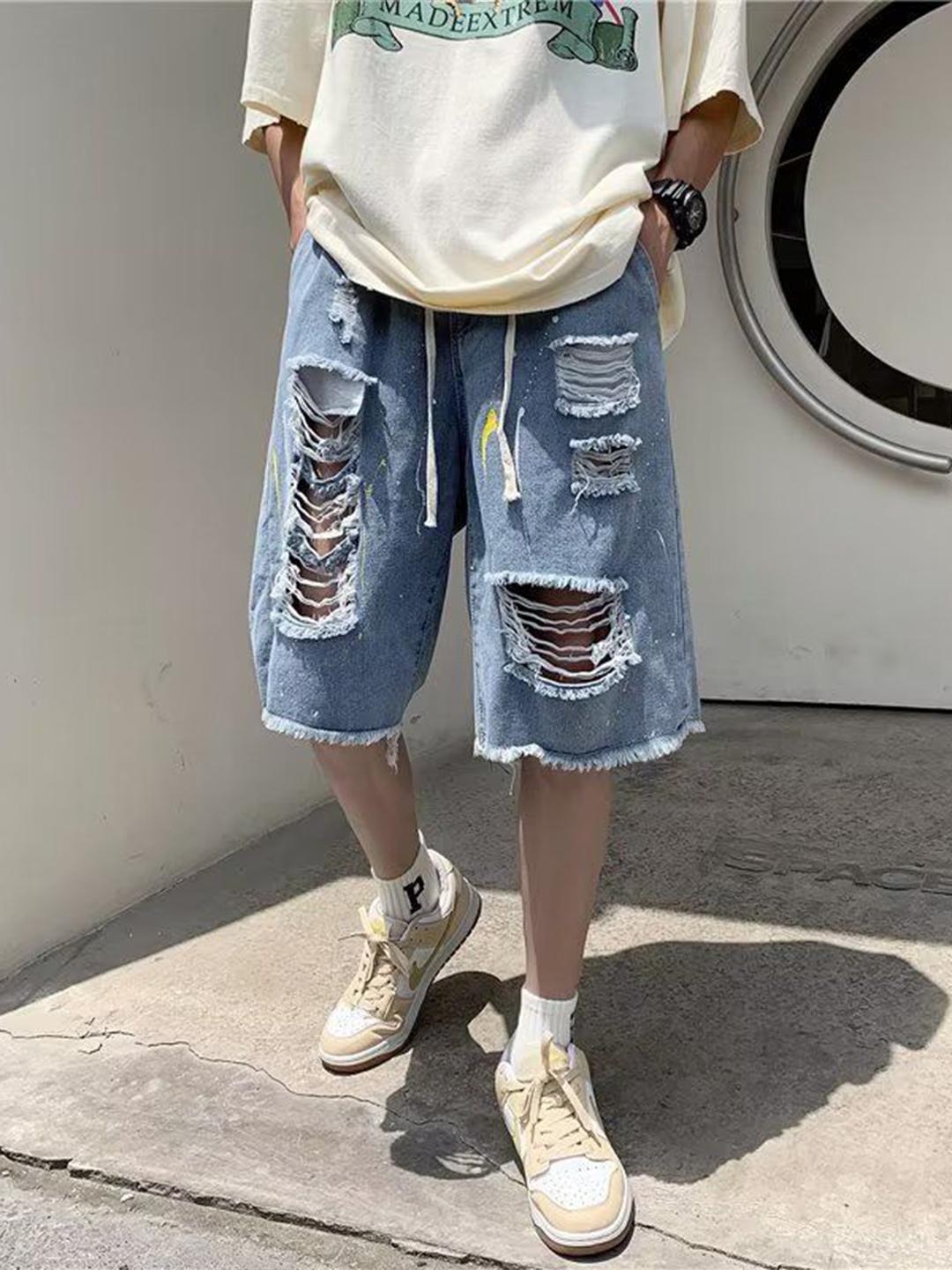 Buy StyleCast X Revolte Men Relaxed Fit Mid Rise Highly Distressed ...