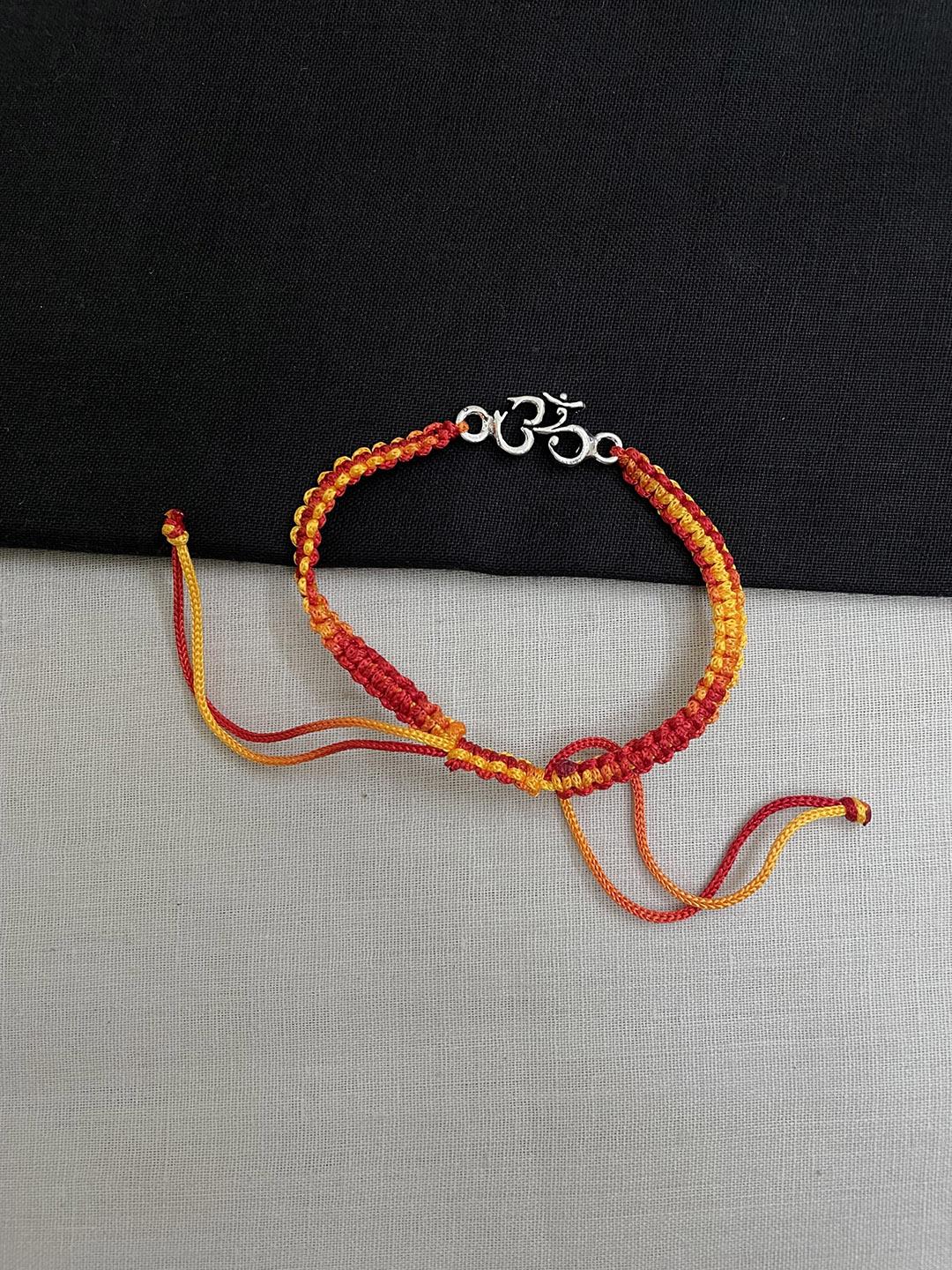 Buy SHILLYN Silver Divine Dori Om Wraparound Rakhi - Rakhi for Men ...