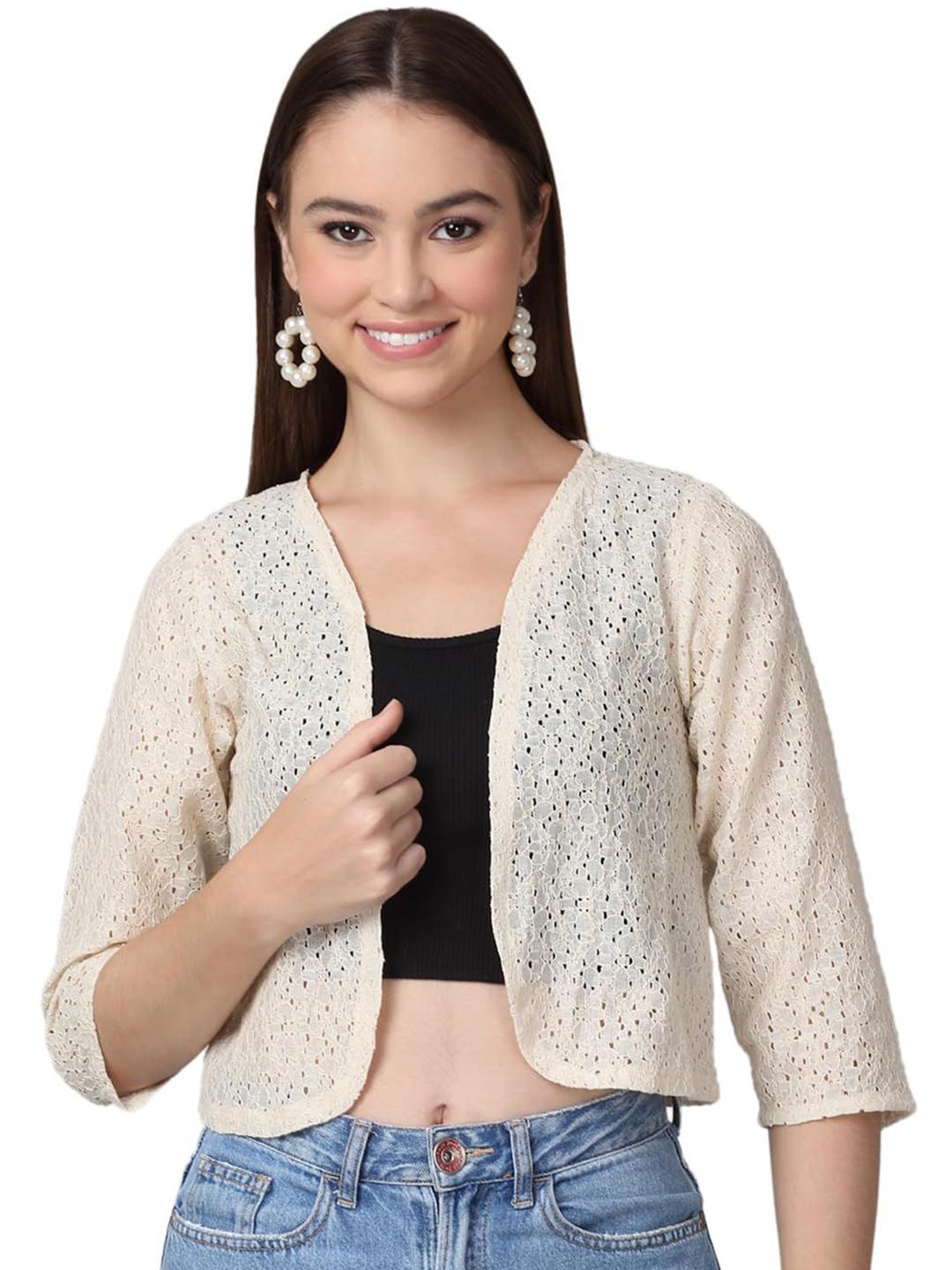 Buy SZN Self Design Open Front Shrug - Shrug for Women 36178395 | Myntra
