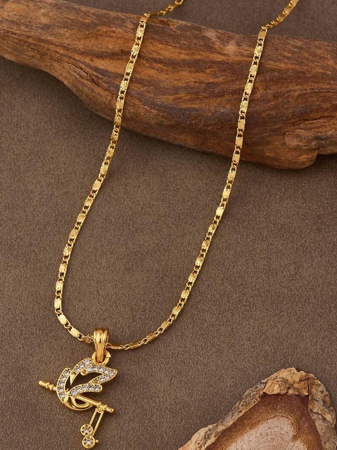 Buy NKR GOLD Women Gold Plated Krishna's Flute Pendant Necklace ...
