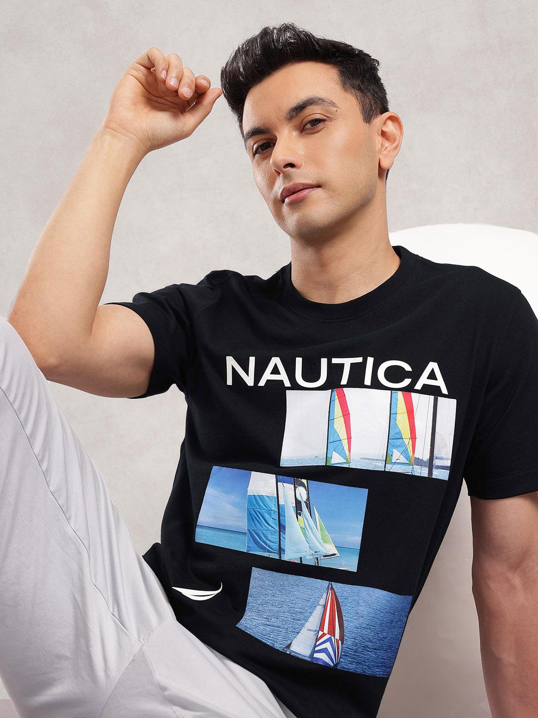 Buy Nautica Graphic Printed Pure Cotton T Shirt - Tshirts for Men ...