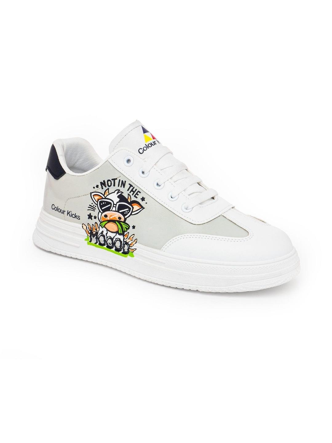 Buy Colour Kicks Men White Synthetic Leather Lace Ups Sneakers - Casual ...
