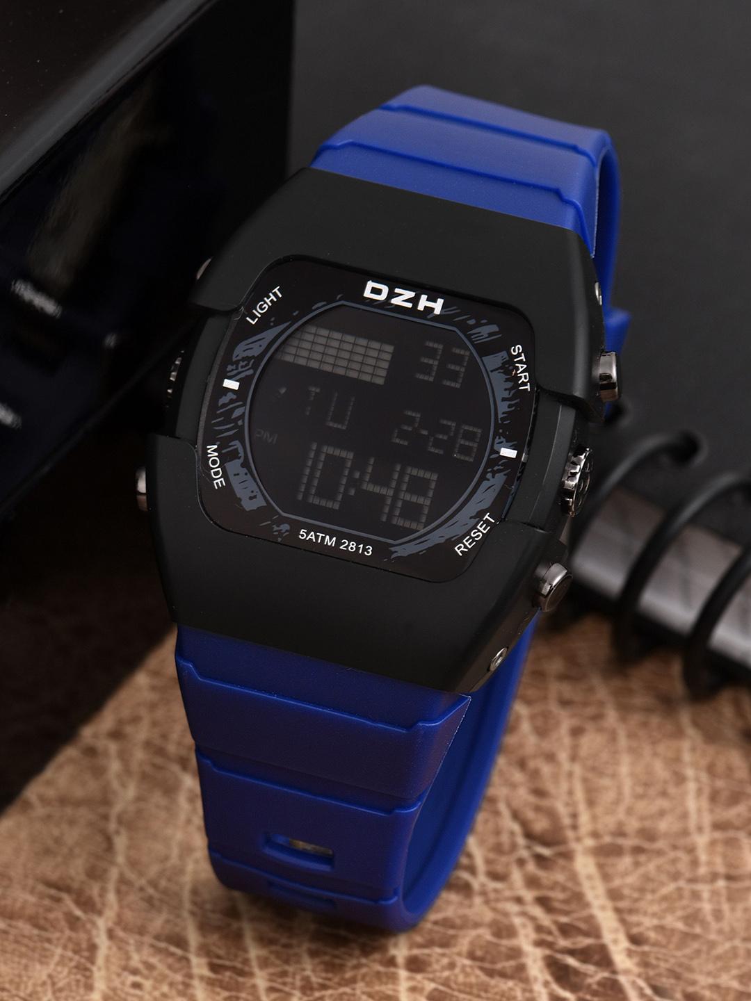Buy DZH Men Dial & Straps Digital Multi Function Watch DZH 2813 Blue ...
