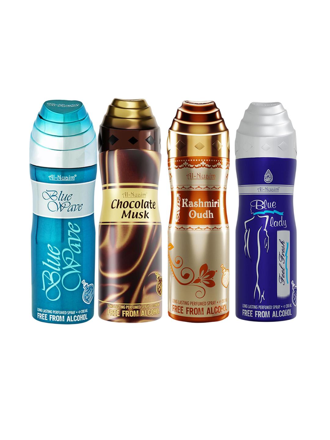 Buy Al Nuaim 4Pcs Deodorant 200ml Each Blue Wave+Chocolate Musk ...