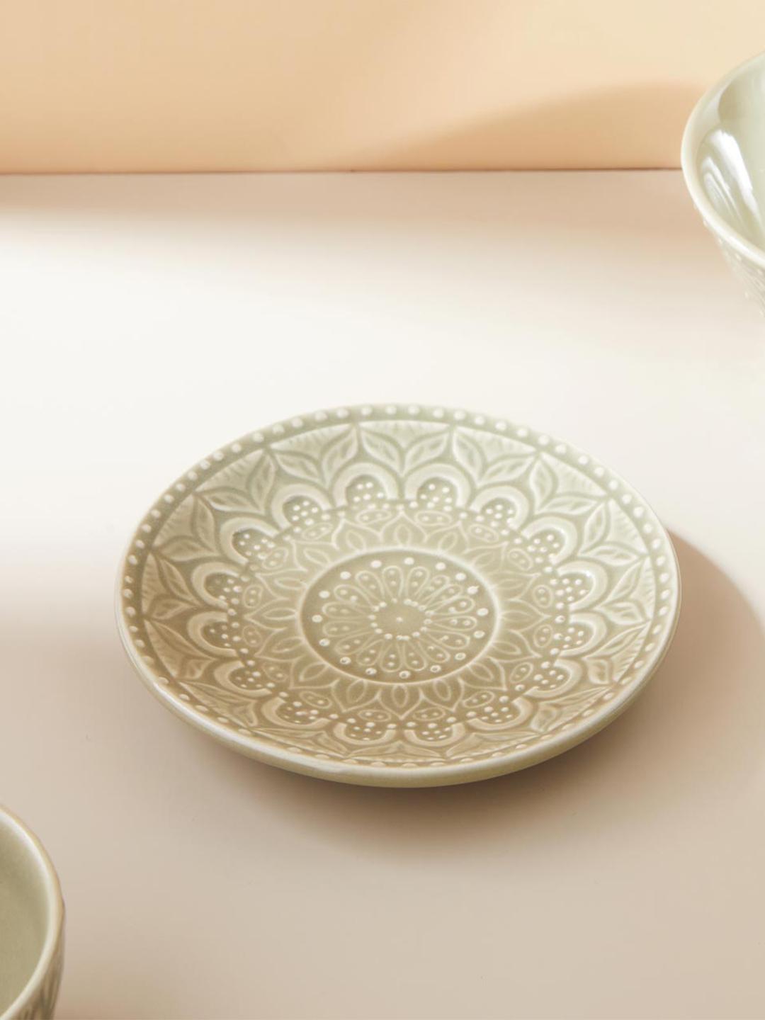 Buy Fabindia Green Hamza Ceramic Cup N Saucer - Tea Set for Unisex ...