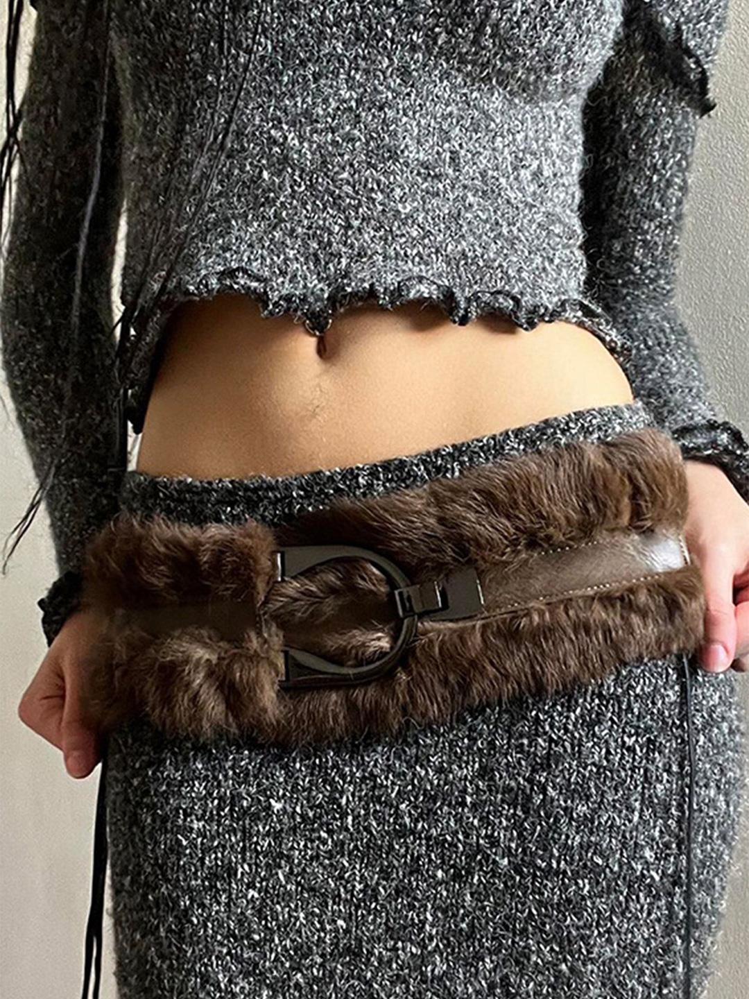 Buy LULU & SKY Women Faux Fur Belt - Belts for Women 36508093 | Myntra