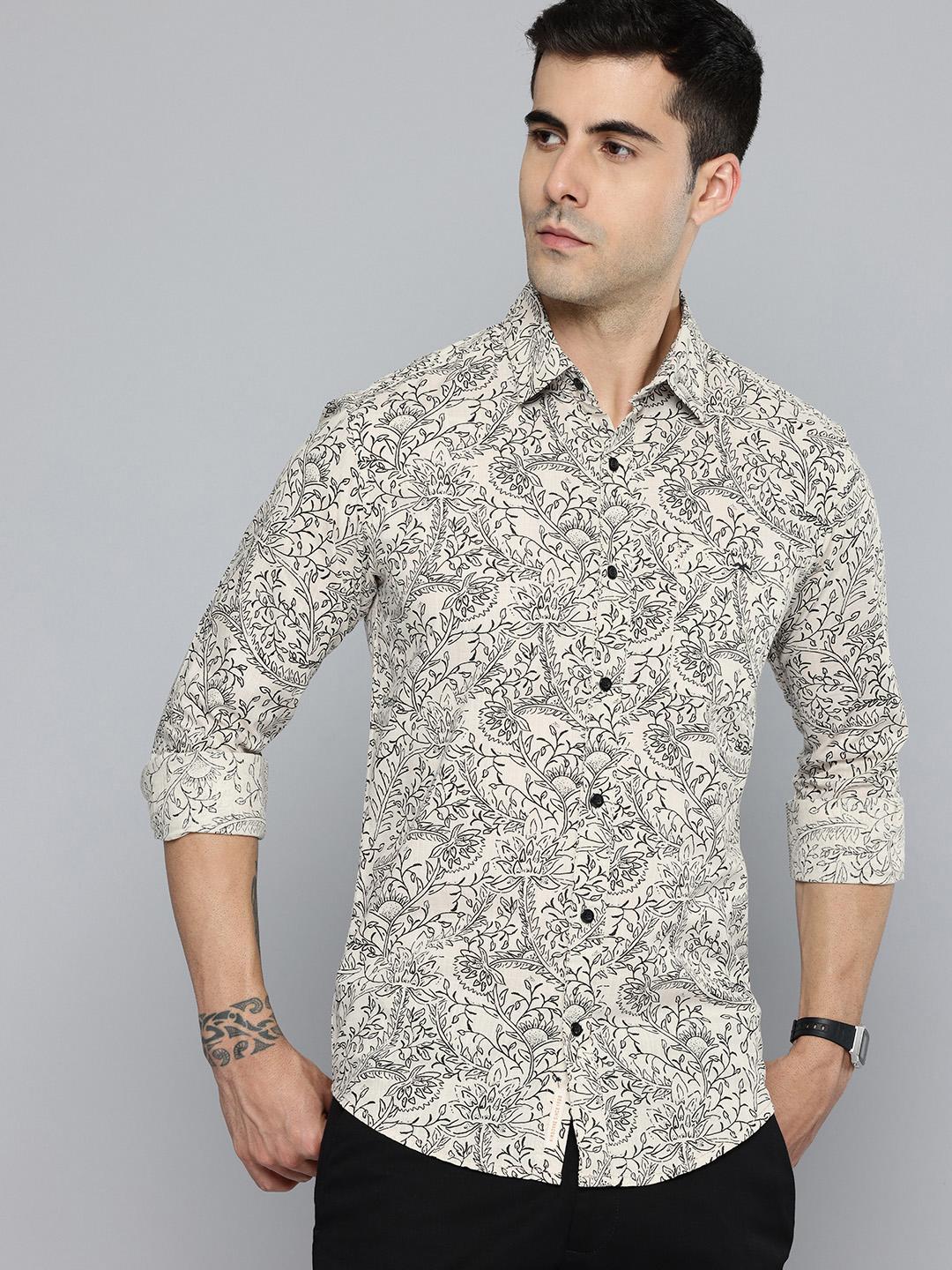 Buy Mufti Floral Printed Pure Cotton Casual Shirt - Shirts for Men ...