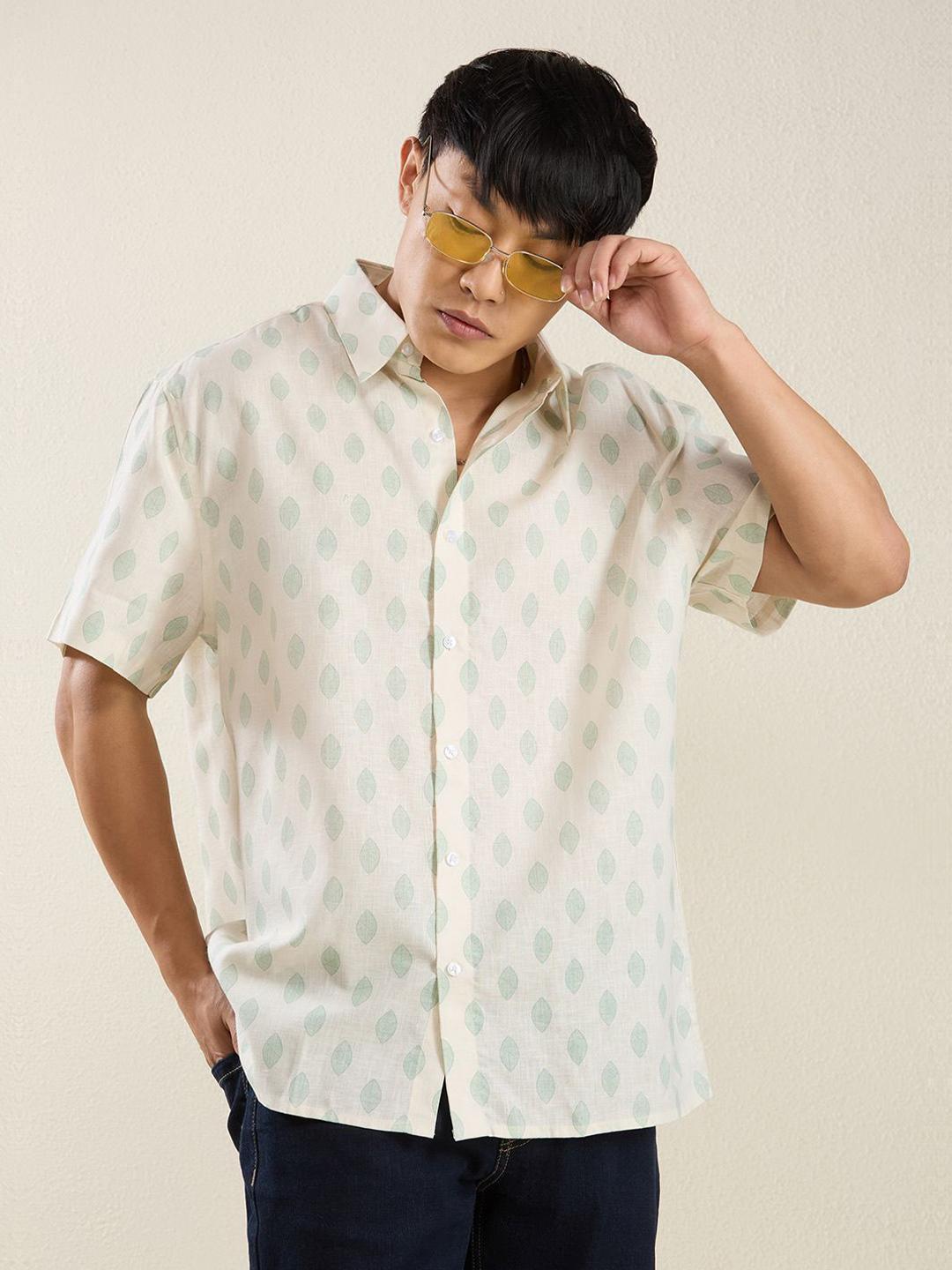 Buy MARK & ALBERT Relaxed Ethnic Motifs Printed Pure Cotton Casual ...