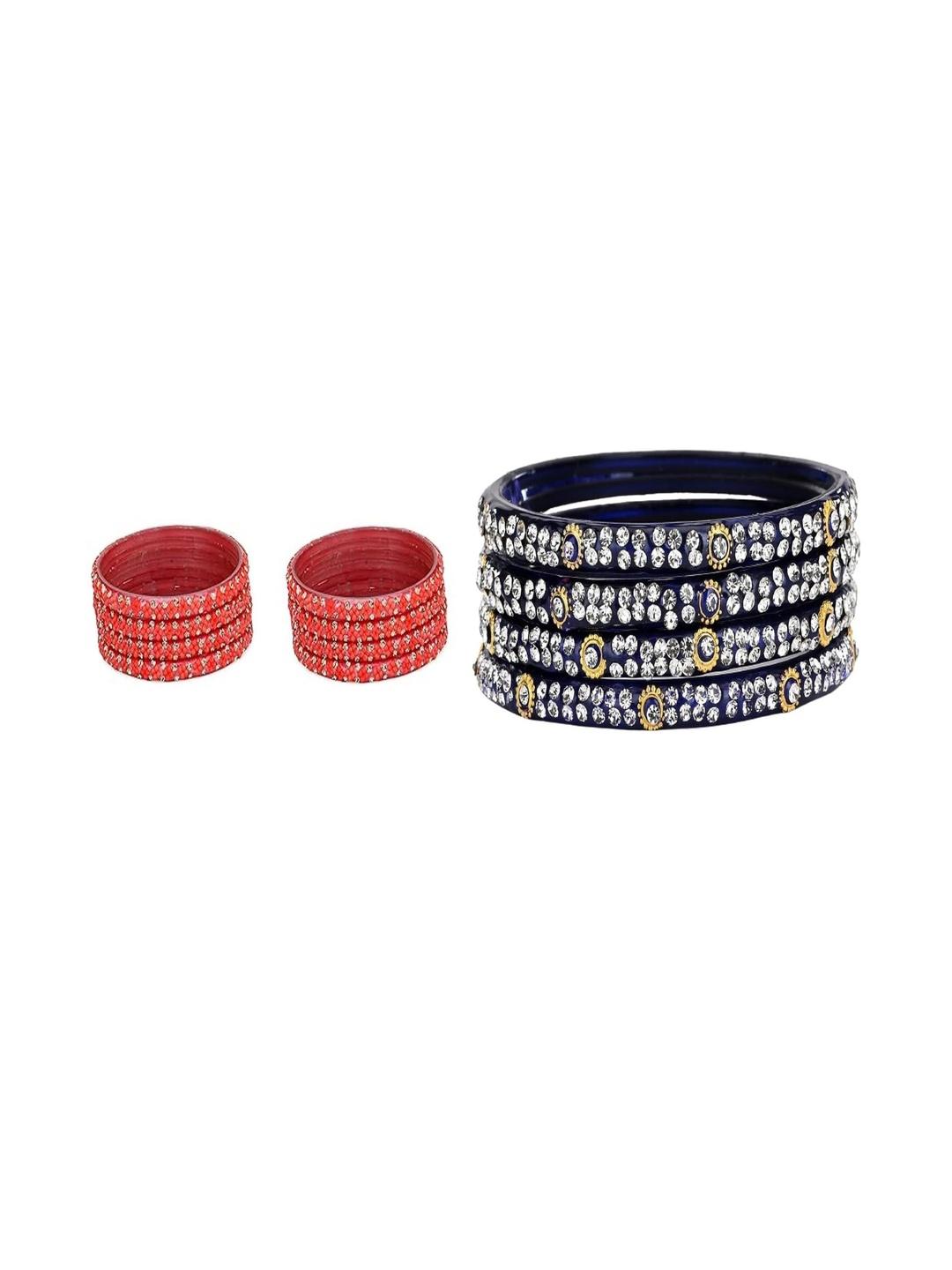 Buy 1ST TIME Set Of 12 Pink Alloy Artificial Stones & Beads Bangles ...