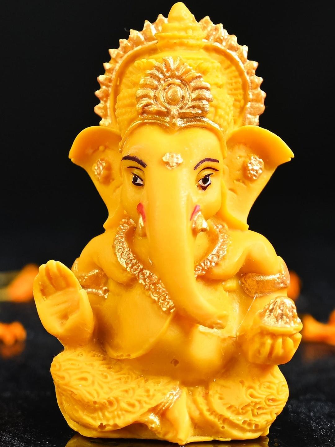 Buy HINDCRAFT Yellow Lord Ganesha Idol Showpiece - Showpieces for ...