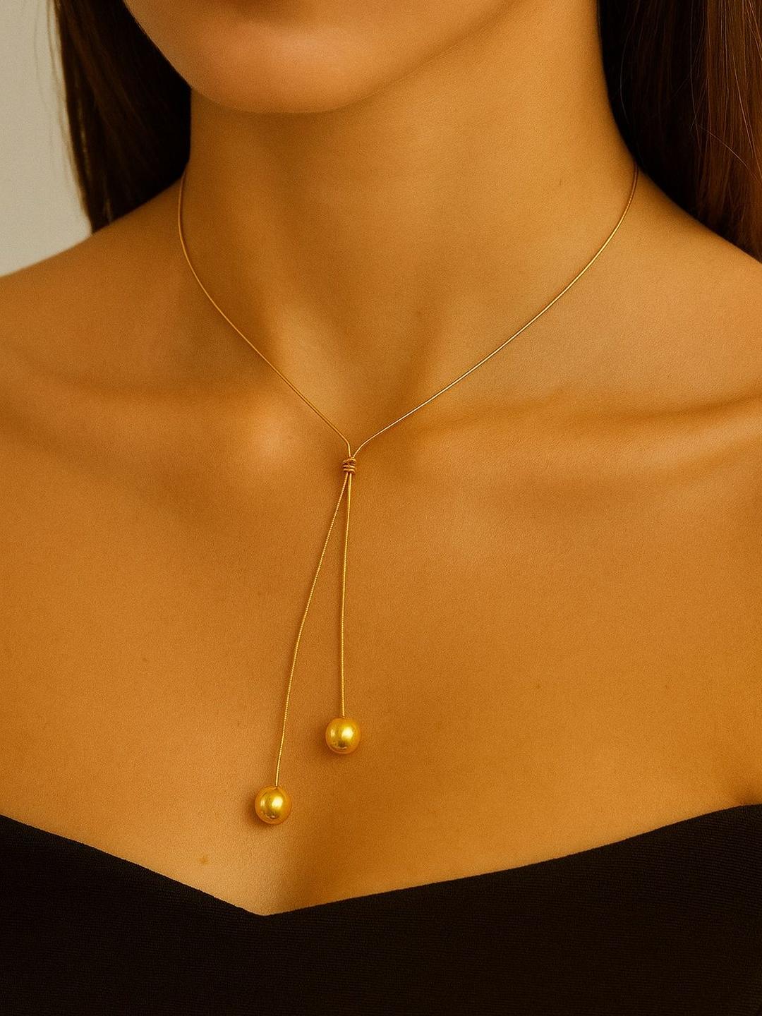 Buy Priyangkrita Gold Plated Double Beads Chain - Necklace And Chains ...
