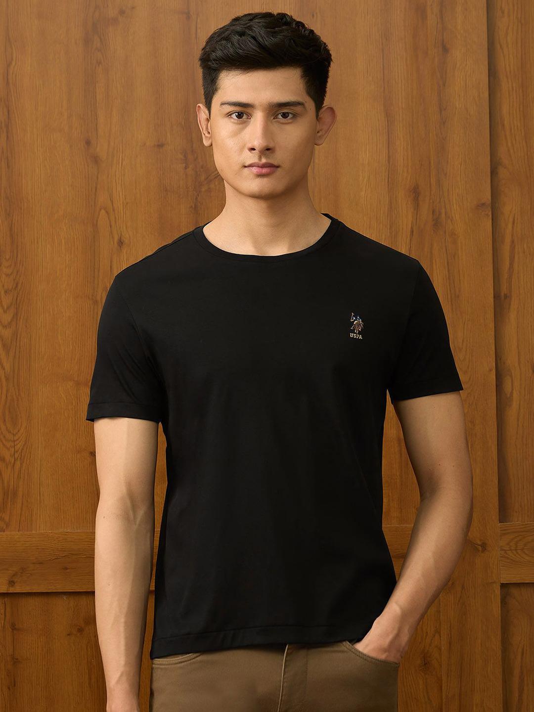 Buy U.S. Polo Assn. Men Solid Round Neck T Shirt - Tshirts for Men ...