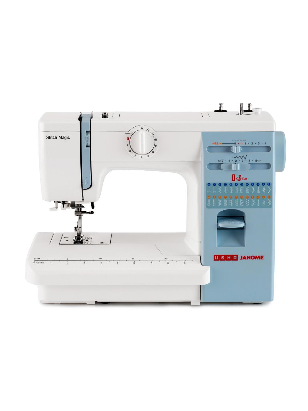 Buy Usha Blue & White Stitch Magic Electric Sewing Machine - Sewing ...