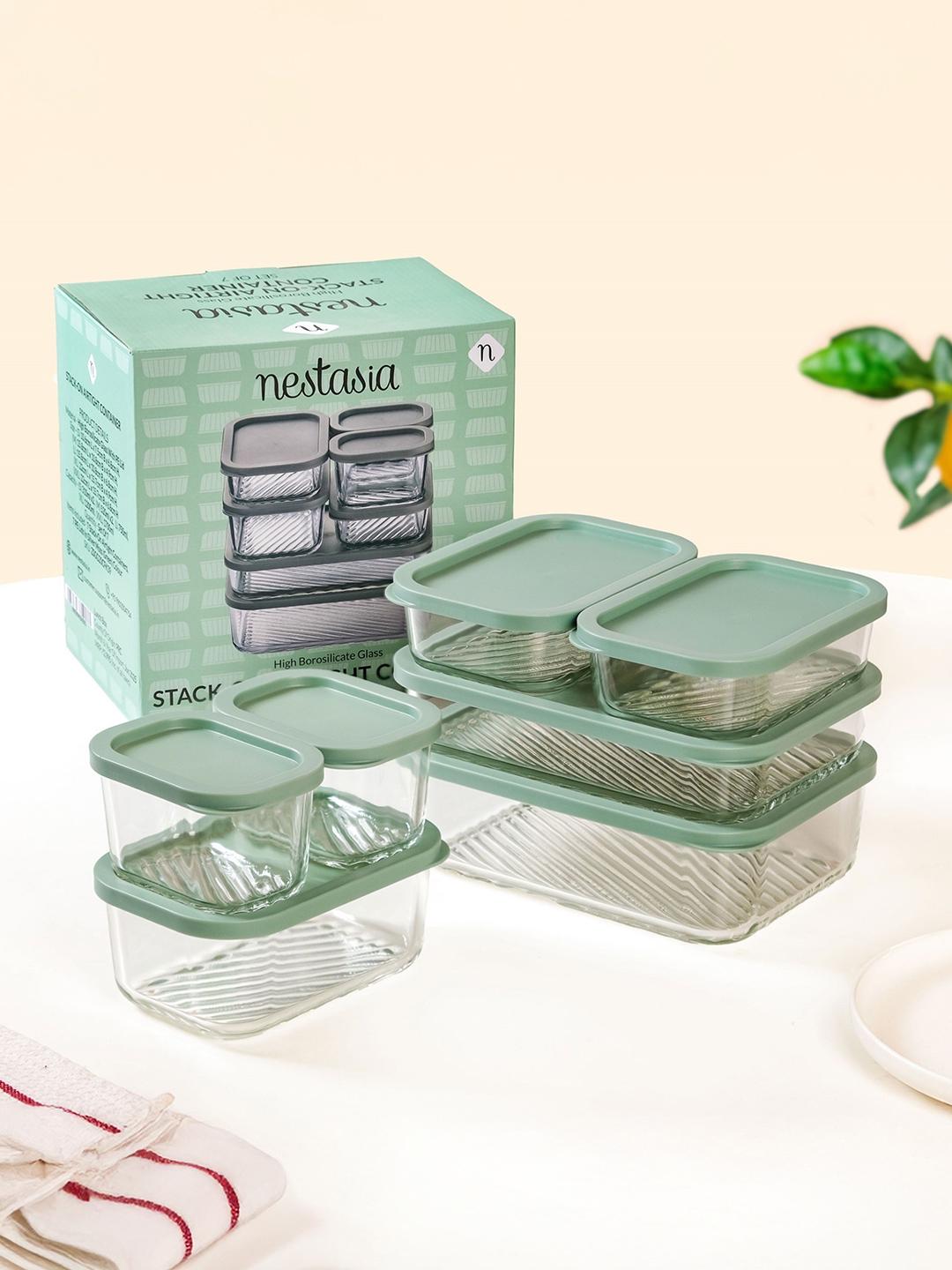 Buy Nestasia Green 7 Pieces Stack On Storage Containers - Container for ...