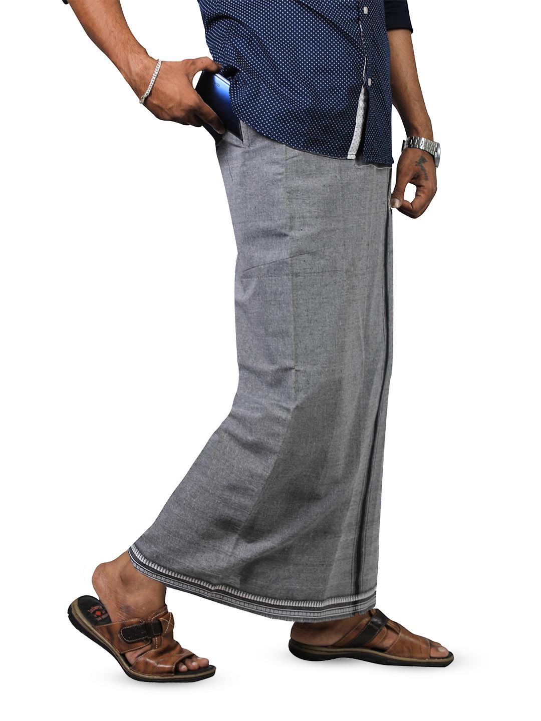Buy PRAKASAM COTTON Men Kerala Thalapathi Border Welcro Adjustable ...