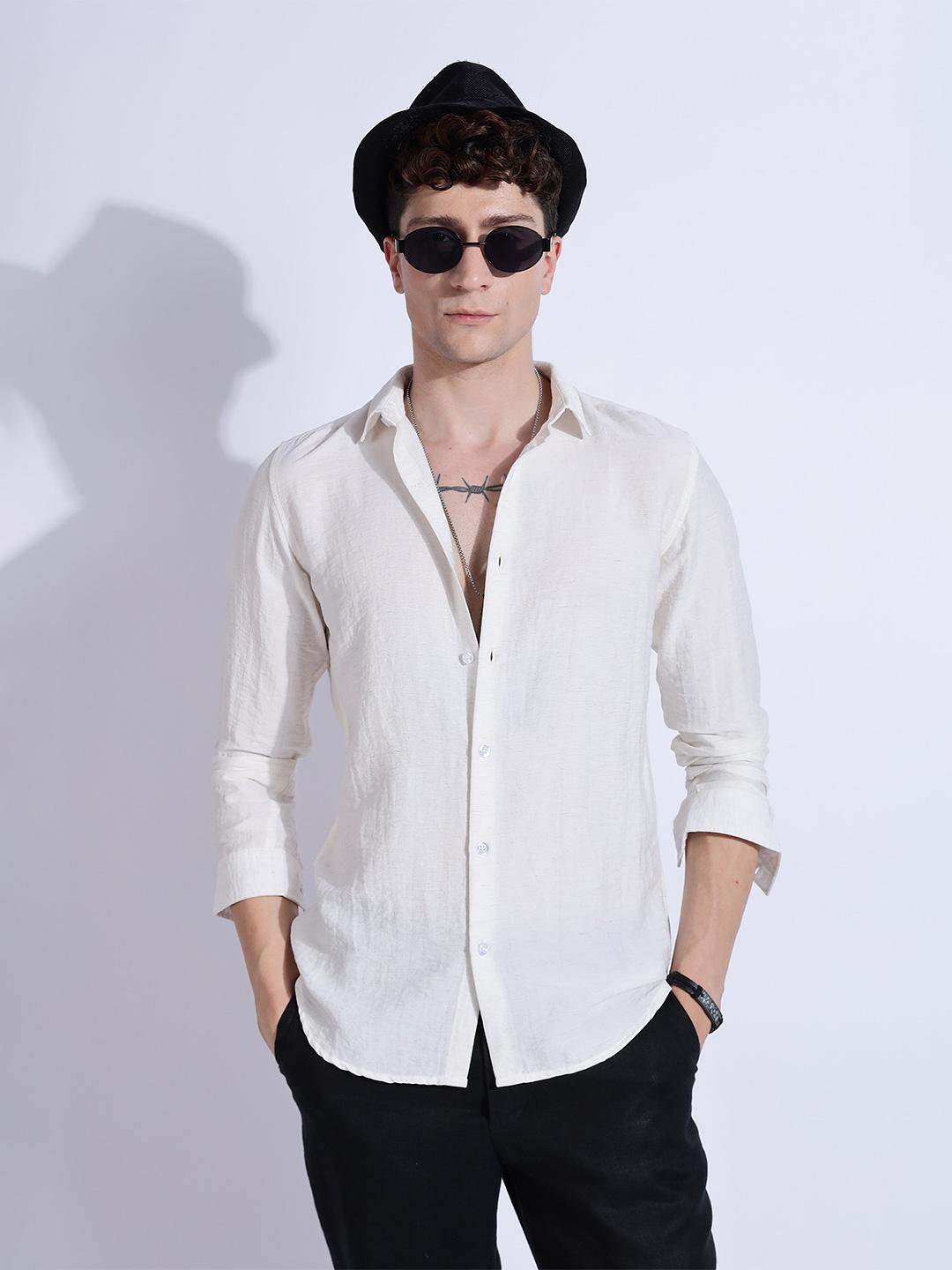 Buy THE BEETEL HOUSE Men Lucas Look Linen Regular Slim Fit Casual Shirt ...