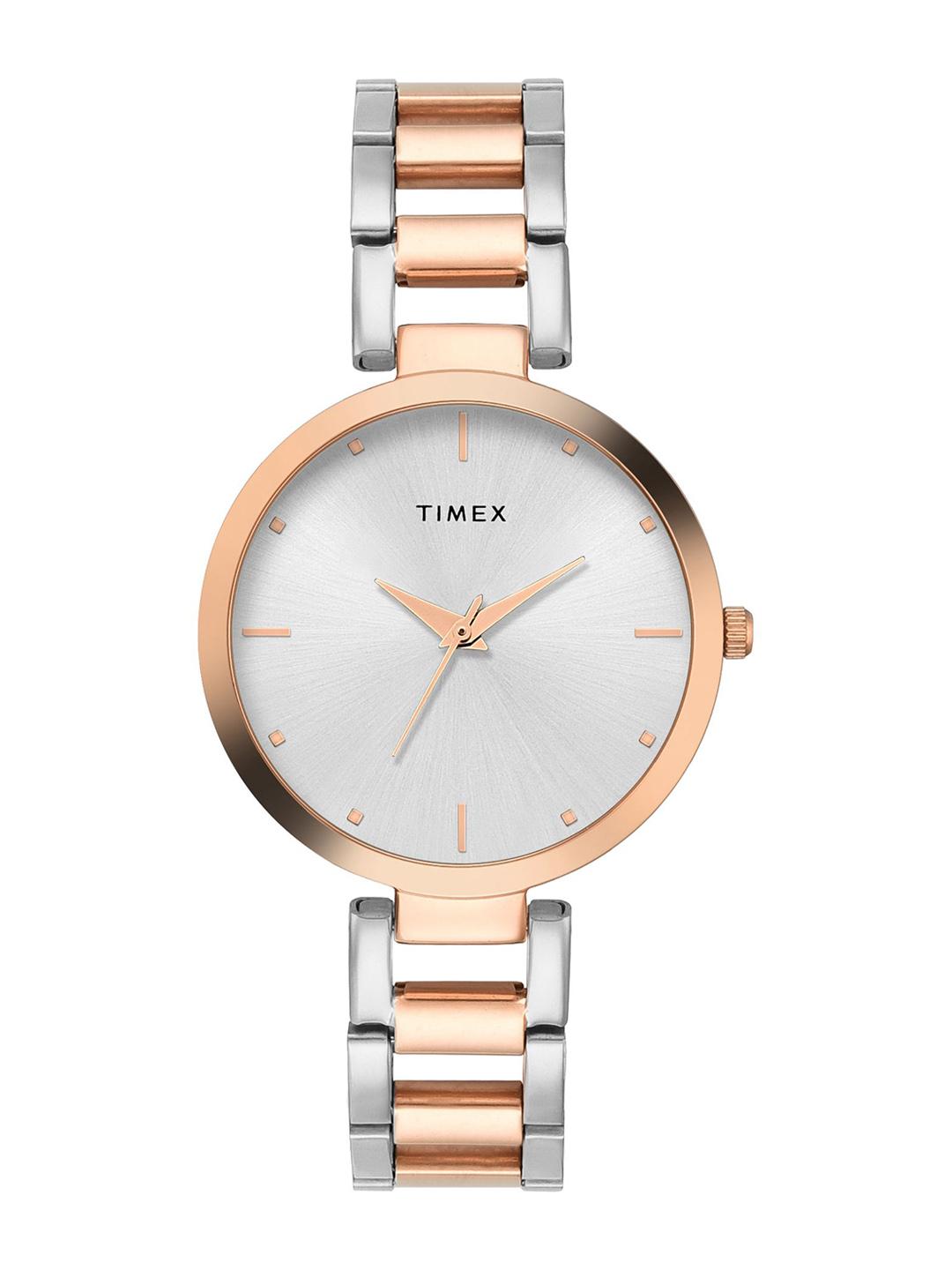 Buy Timex Women Brass Dial & Stainless Steel Straps Analogue Watch ...