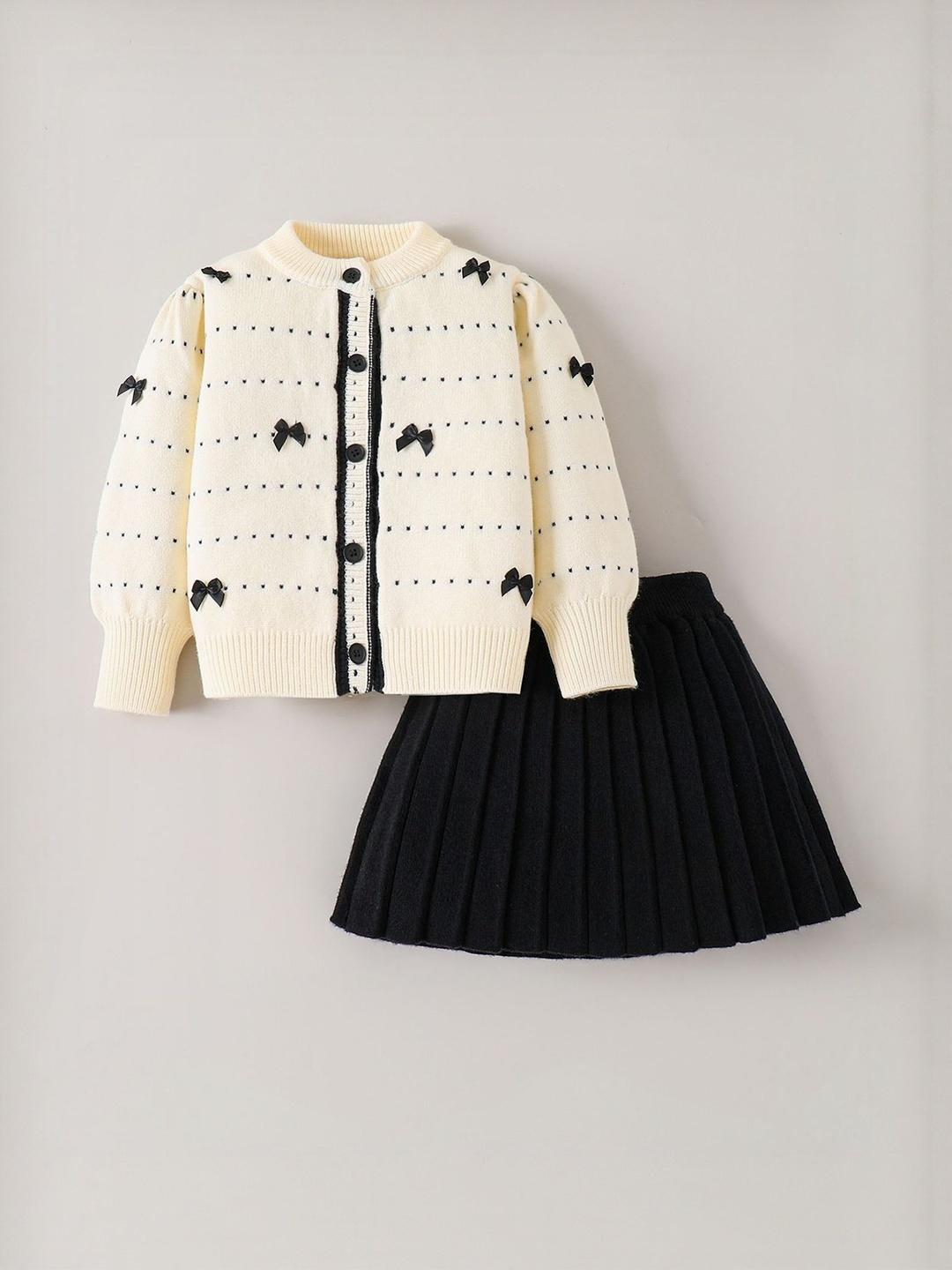 Buy Hopscotch Girls Bow Detail Knitted Sweater & Skirt Set - Clothing ...