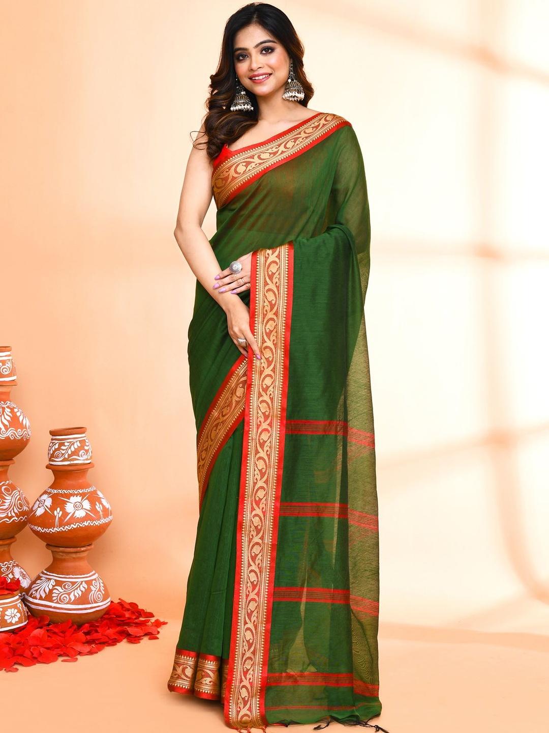 Buy Piyari Fashion Taant Saree With Stitched Blouse - Sarees for Women ...