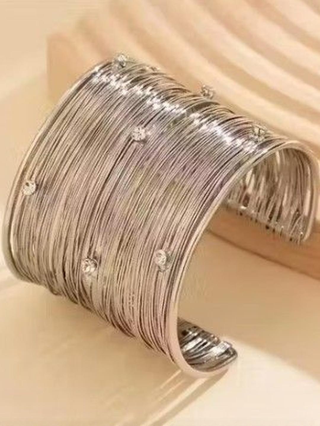 Buy Korean Silver Plated Cuff - Bangle for Women 36602246 | Myntra