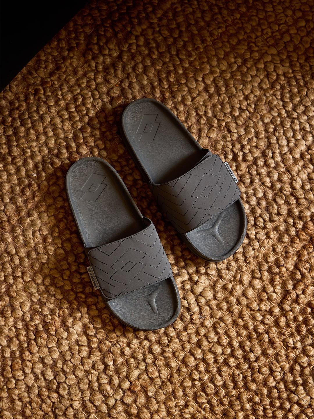 Buy Lotto Men Enduro TX Grey Slides - Flip Flops for Men 34447510 | Myntra