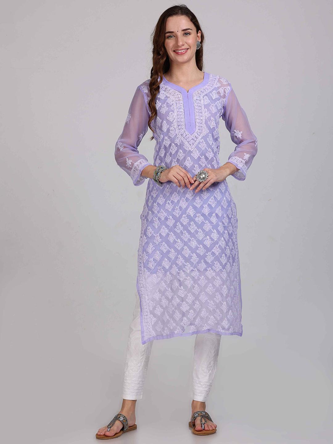 Buy KHAKA Women Ethnic Motifs Embroidered Kurta With Trouser - Kurta ...