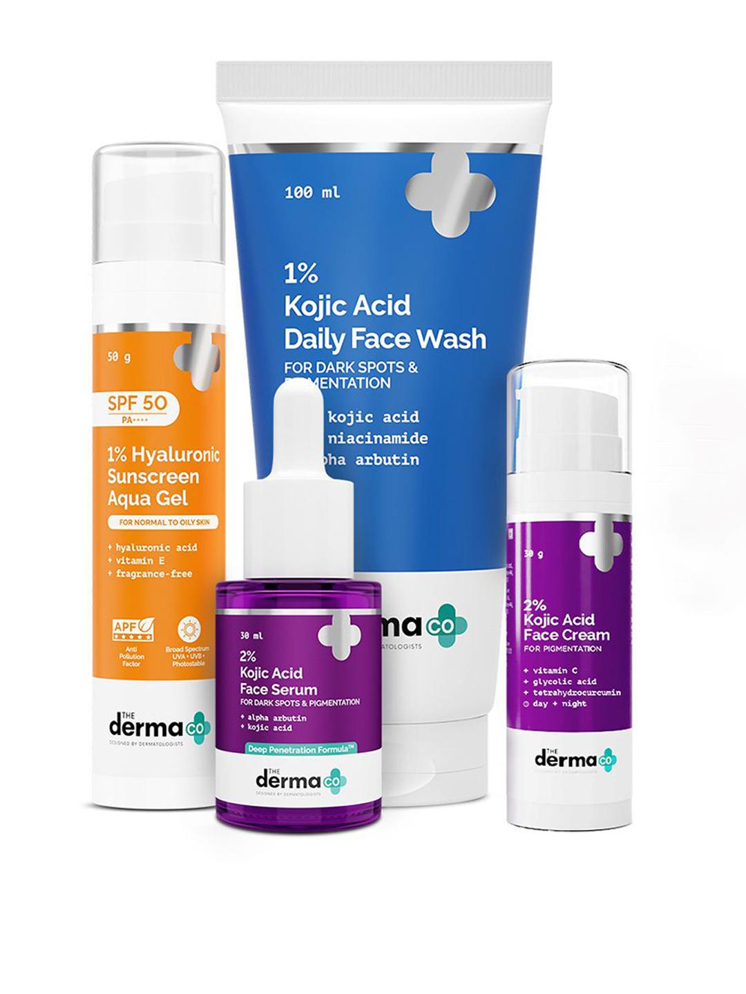 Buy The Derma Co. Set Of 4 Sunscreen Gel 50 G Serum 30 Ml Face Wash 100 ...